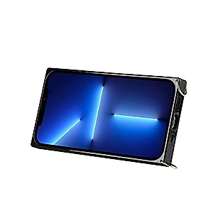 CCSmall for iPhone 13 Mini Wallet Case for Women,Removable Adjustable Strap Crossbody Card Holders Cover Neck Strap Lanyard Purse Shoulder Strap Kickstand Purse Case for iPhone 13 Mini KB Black