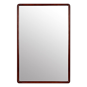 Medicine Cabinet Bathroom Mirror, 24''x16'' Farmhouse Wood Frame Bathroom Medicine Cabinet with Mirror, Vanity Mirrors Recess or Surface Mounted Installation (Brown)