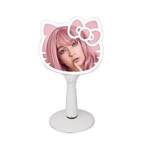 Impressions Vanity Hello Kitty LED Handheld Mirror, Makeup Vanity Mirror with Standing Base and Adjustable Brightness
