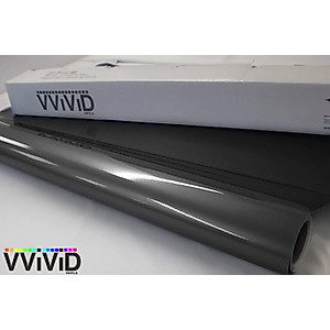 VViViD Gloss Gunmetal Grey Vinyl Exterior and Interior Bubble and Air-Free Channel Tech (1ft x 5ft)