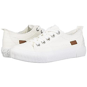 Blowfish Malibu Women's Clay Sneaker, Whtie Smoked 16 Oz Canvas, 7.5