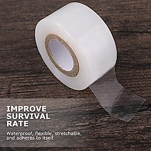 YARDWE Grafting Tape| 30mm Wide Clear Stretchable Nursery Grafting Films for Floristry Plants Repair, Bio- degradable Moisture Barrier Grafting Tools for Garden Trees Fruit Vegetable Flower