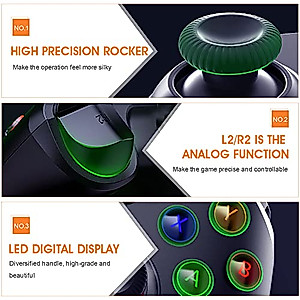 Gina Joyfurno Wireless Controller Compatible with Xbox One, Xbox Series S/X/360/PC/PS3/Windows 7/8/10/11, Built-in Dual Vibration with 2.4GHz Connection, USB Charging, LED Backlight (Green)