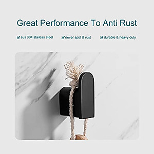 Simin&Liming Towel Hooks SUS 304 Stainless Steel Bathroom Towel Holder Robe Hook Matte Black (Matte Black)