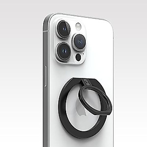 PureGear Magnetic Phone Grip, Magnetic Phone Ring Stand, Magnetic Phone Ring Holder for MagSafe iPhone 14, 14 Plus, 14 Pro, 14 Pro Max, 13, 13 Pro, 13 Mini, 13 Pro Max, 12, Adjustable Kickstand(Black)