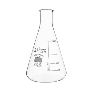 EISCO Erlenmeyer Flask, 1000mL - Borosilicate Glass Narrow Neck Flasks, Conical Flasks- Eisco Labs
