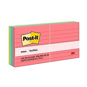 Post-it Notes, 3x3 in, 6 Pads, America's #1 Favorite Sticky Notes, Poptimistic Collection, Bright Colors (Magenta, Pink, Blue, Green), Clean Removal, Recyclable (630-6AN)