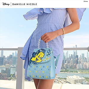 Danielle Nicole Disney Flounder Backpack, Monogram Small Handbag Purse, Multi-Colored, Standard