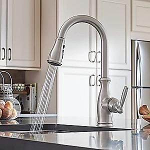 Moen Brantford Spot Resist Stainless One-Handle Pulldown Kitchen Faucet Featuring Power Boost and Reflex, 7185SRS