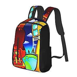 Geometry Dash Travel Backpack Multipurpose For Kids Teens Unisex Casual Daypacks Laptop Bookbag Outdoor Black