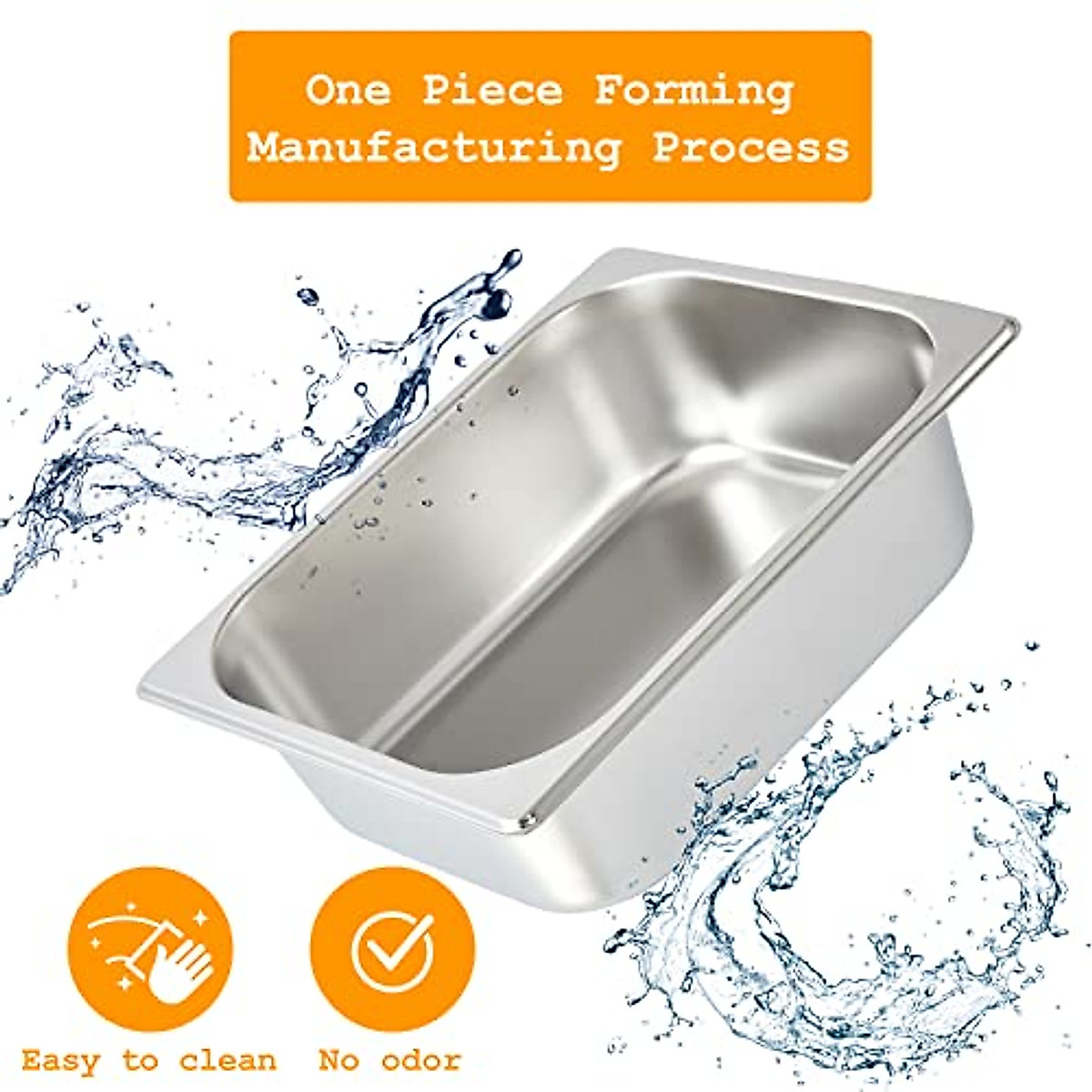 ERFEI Hotel Pans 1/2 Half Size Steam Table Pan 4-Pack Set for Commercial Restaurant Stainless Steel Food Pans Buffet Party Supplies