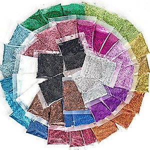 Horizon Group USA Assorted Glitter Packs , Pack of 48, Neon, Glitter, Metallic Colors