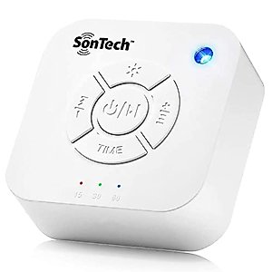 SonTech - White Noise Sound Machine - 10 Natural Soothing Sound Tracks Home, Office, Travel, Baby – Multiple Timer Settings - Battery or Adapter Charging Options