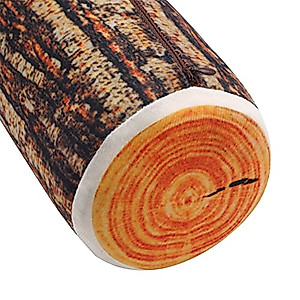 Rexcp Decorative Round Throw Pillow, 3D Digital Print Comfortable Kids Funny Cute Wood Log Pillow Cylinder Floor Cushion for Home, Couch, Sofa, Bedroom, Living Room Decor, Trunk