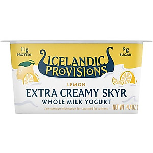 Icelandic Provisions Extra Creamy Skyr Lemon Whole Milk Yogurt, 4.4 oz