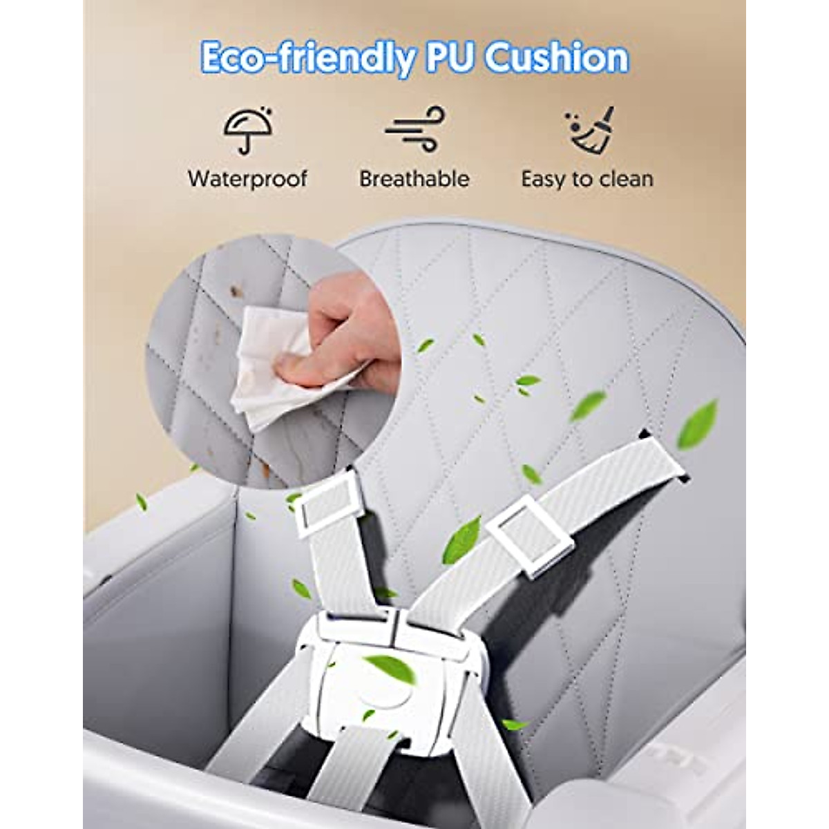 3 in 1 Baby High Chair, Bellababy Adjustable Convertible Chairs for Babies and Toddlers, Compact/Light Weight/Portable/Easy to Clean