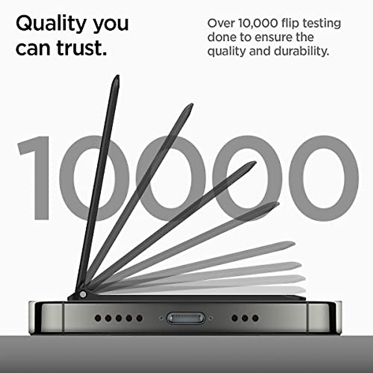 Spigen U101 Standard Universal Kickstand, Vertical and Horizontal Stand Adjustable Angles Compatible with Any Cell Phone - Black