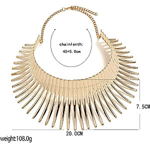 Statement Collar Choker Necklace African Canine Tooth Shape Fringe Necklace for Women Fashion Jewelry Accessories