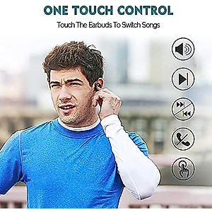 DUOTEN Waterproof Wireless Earbuds, Bluetooth 5.0 Wireless Headphone 156H Playtime Hi-Fi Stereo Sound, IPX7 Waterproof in-Ear Wireless Earphones w/Mic LCD Digital Display 2200mAh Rechargeable Case