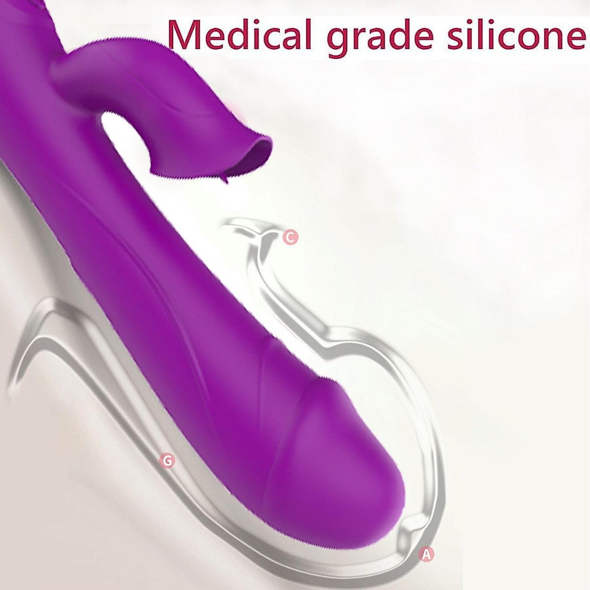 Beegu Personal Handheld 9 Inch High Intensity Vibrating Massager, Cordless Electric 7 Speed Vibrators Deep Tissue Massage for Portable Women Massager for Full Body, Purple