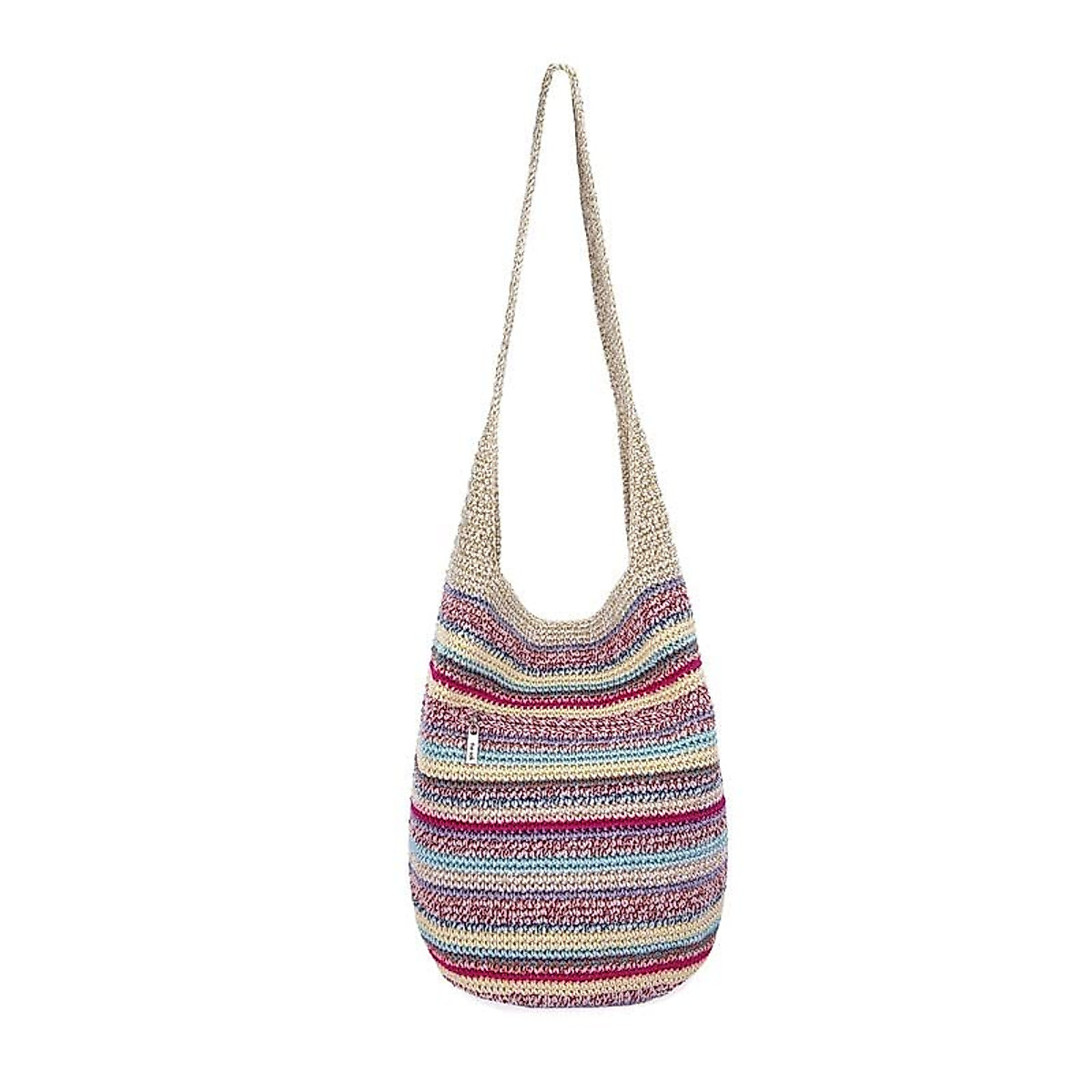 The Sak 120 Hobo Bag in Crochet, Large Purse with Single Shoulder Strap, Eden Stripe