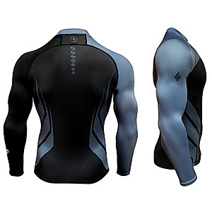 Platinum Sun UPF 50+ Rash Guard for Men Long Sleeve Swim Surf Shirt - Tight Tit UV Rashguard (Cobalt, XXL)
