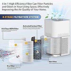 AP301 Replacement Filter, Compatible with Dayette AP301 AP302 and JOWSET AP301 AP302 AP303 and AIRJOWSET AP304 Air Purifier, H13 True HEPA Filter, NOT FOR AP401 AP402 AP403 AP404 Air Purifier