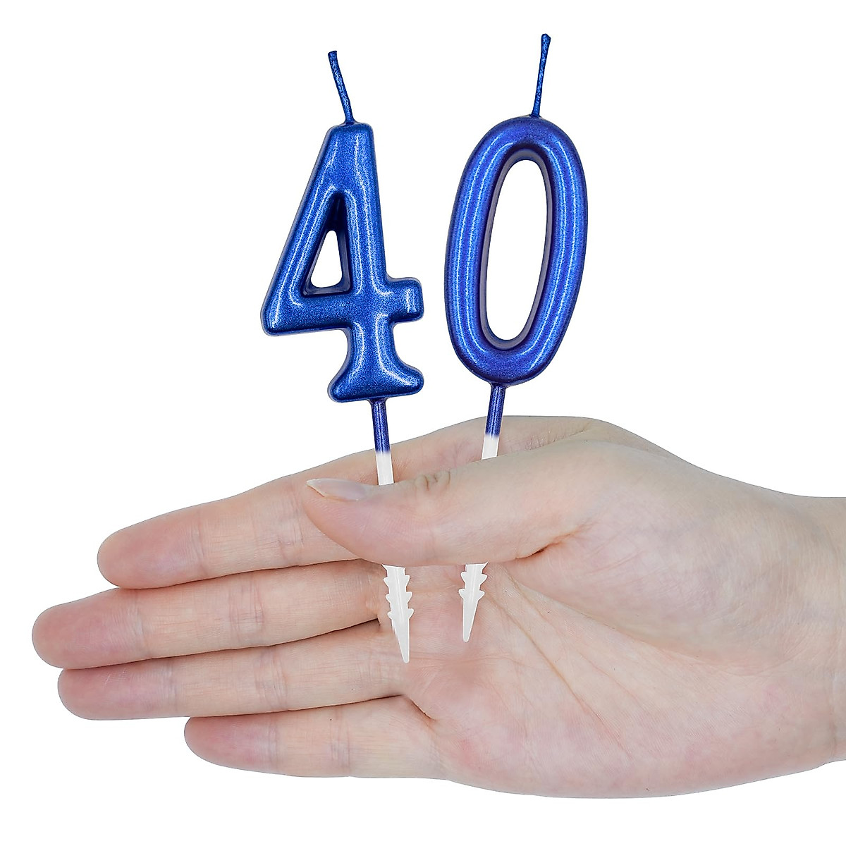 35th & 53rd Birthday Candles, Blue Number 35 53 Candle for Cake, Happy Birthday Cake Topper Decoration for Birthday Anniversary Celebration Party Supplies