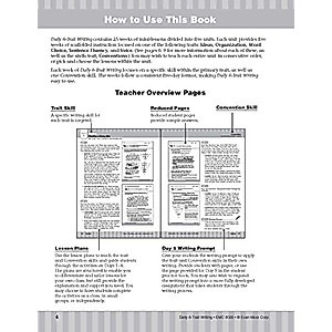 Evan-Moor Daily 6-Trait Writing, Grade 6 Homeschool and Classroom Resource Workbook, Reproducible Worksheets, Teaching Edition, Lesson Plans, Ideas, Organization, Word Choice, Sentence Fluency, Voice