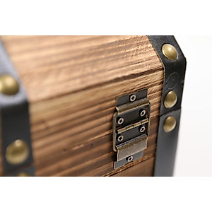 Vintiquewise Large Wooden Decorative Pirate Lockable Trunk with Lion Rings