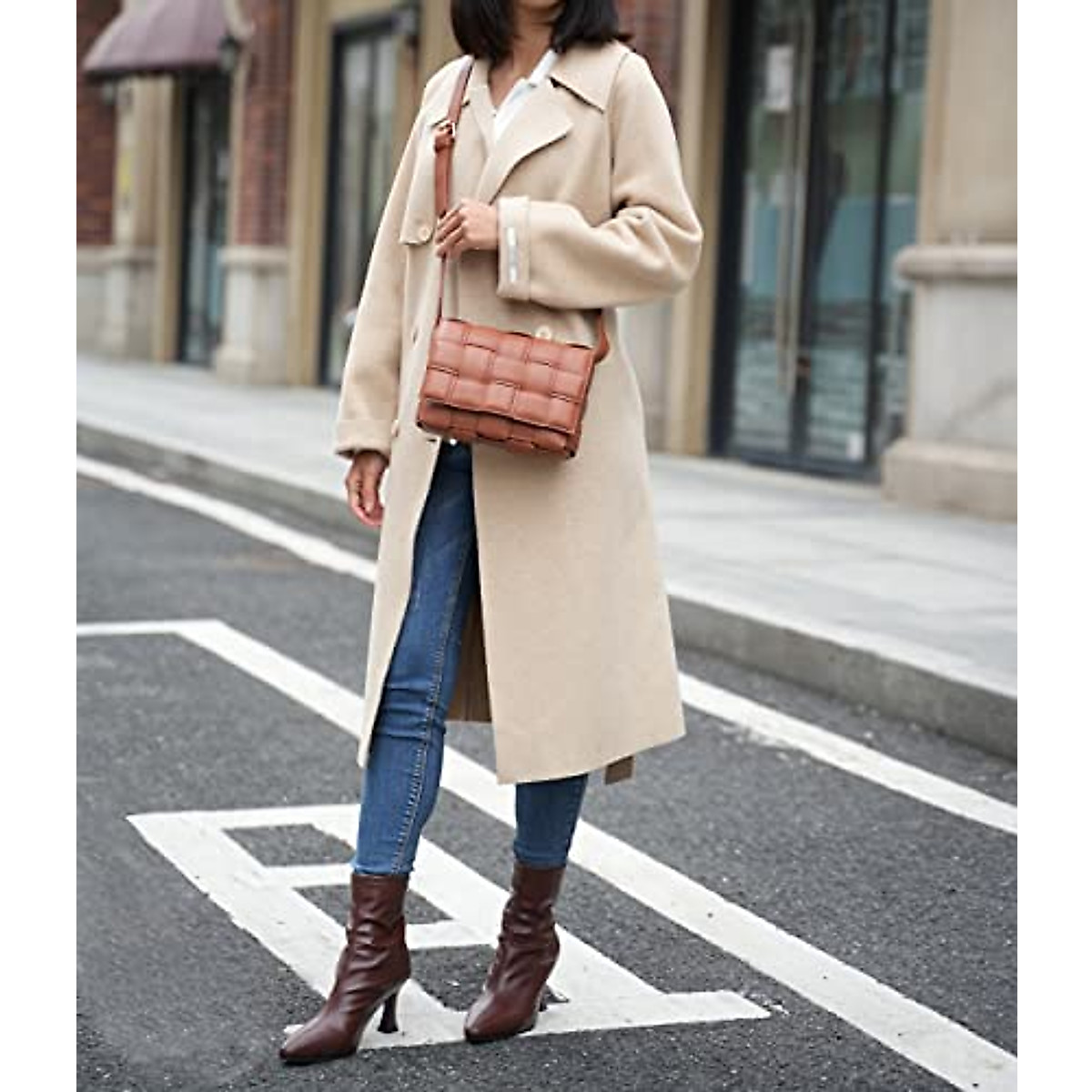 MKF Collection Woven Crossbody bag for women, Vegan Leather Designer Braided Shoulder bag messenger Purse