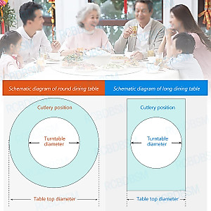 Round Lazy Susan Turntable 24/28/31/35/39/43/47 inch, Tempered Glass Rotating Tray, for Kitchen, Restaurant, Dining Table, Easy to Share All Food,Gold-60cm/23.6in