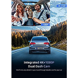 4K Dual Dash Cam Front and Inside, Veement Dash Car Camera with GPS, 2160P Front+1080P Inside Rear Camera for Cars, Sony Starvis Sensor, Infrared Night Vision, 24H Motion Detection Parking Mode