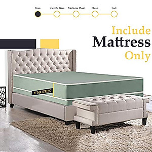 Mayton 8-Inch Firm Double sided Tight top Waterproof Vinyl Innerspring Mattress 8" Split Wood Box Spring/Foundation Set, King