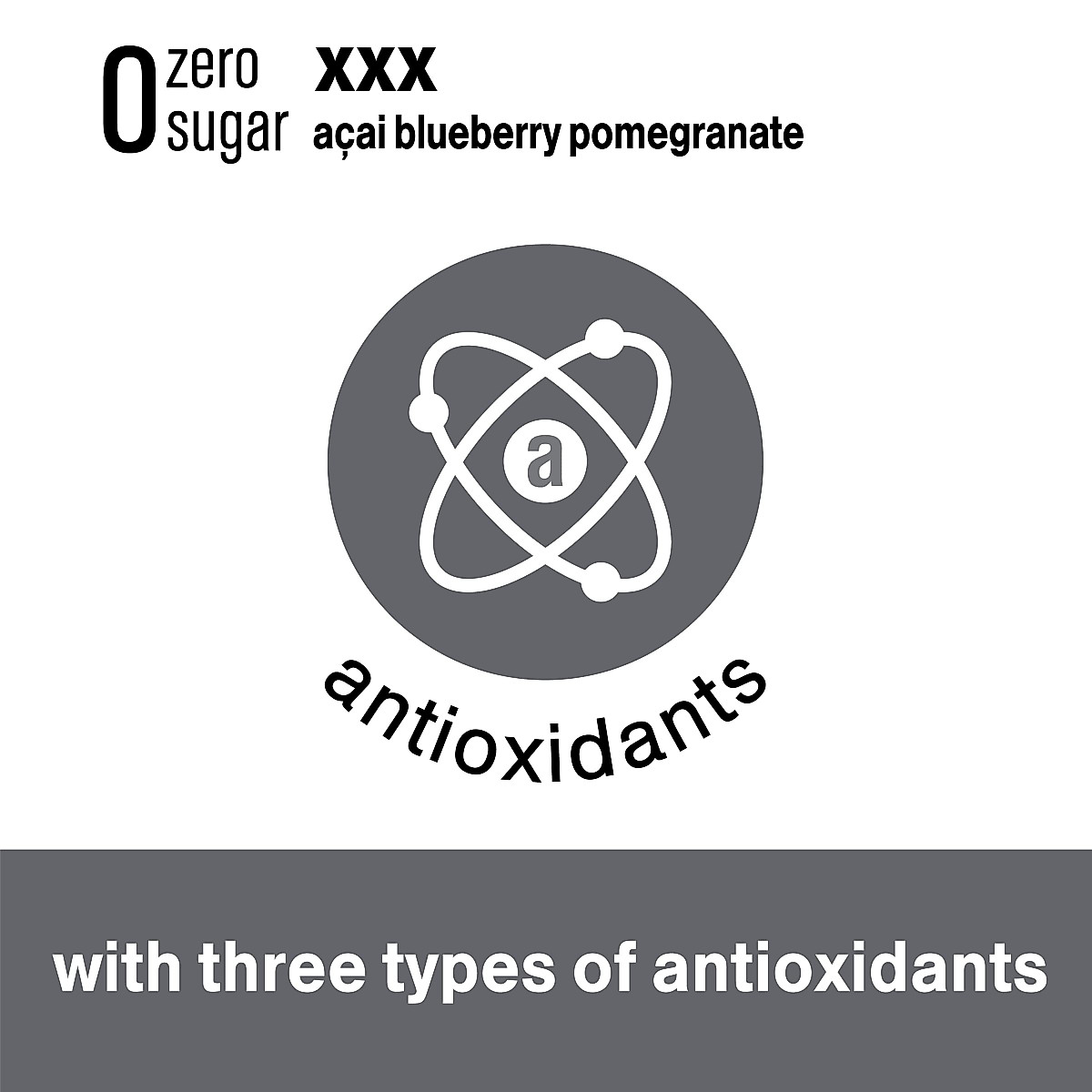 vitaminwater zero sugar xxx, electrolyte enhanced water w/vitamins, açai-blueberry-pomegranate drinks, 20 fl oz, 12 Pack