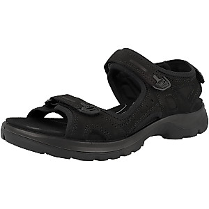 ECCO Women's Yucatan Plus Sport Sandal, Black Nubuck, 7-7. 5