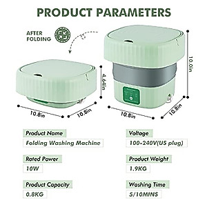 Meticuloso Portable Washing Machine, Foldable Mini Washer, Small Washer for Underwear, Socks, Baby Clothes, Towels, Delicate Items, in Apartment, Dorm, Camping, Trips and RVs