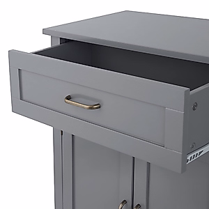 Teamson Home Mercer Mid Century Modern Wooden Floor Cabinet, Gray