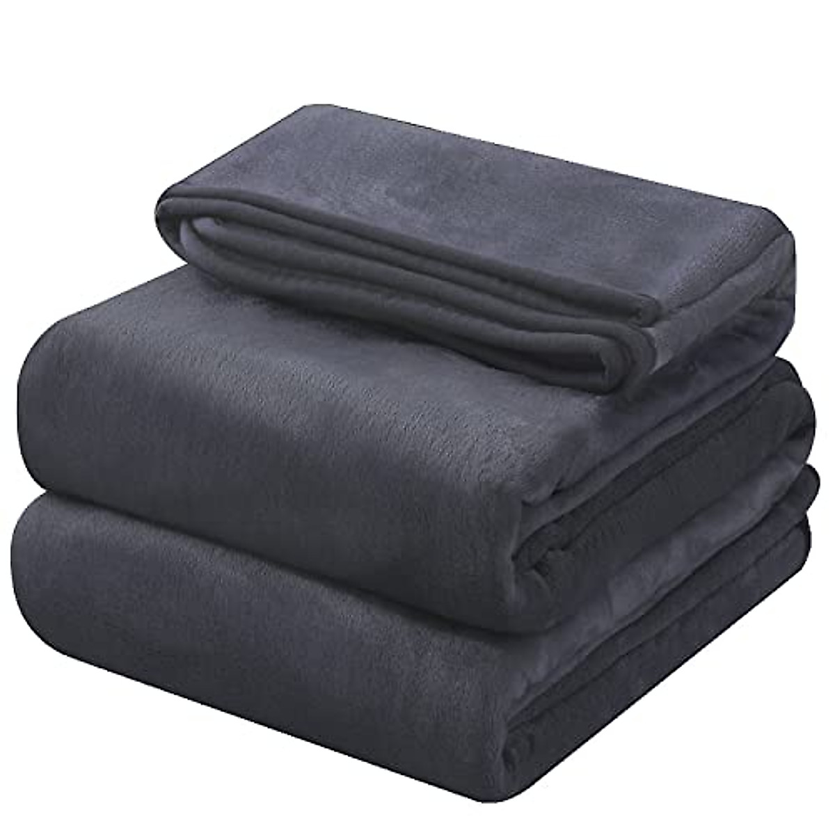OBOEY Fleece Blanket 350GSM Bed Throw Blankets, Lightweight Microfiber Anti-Static Blanket- 50x60 inches Dark Grey