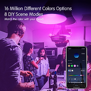 DAYBETTER Smart Bulbs, Dimmable WiFi Color Changing Light That Work with Alexa & Google Home, Music Sync, A19/E26, 9W, 800 Lumens, 2.4Ghz only, No Hub Required, 9 Pack