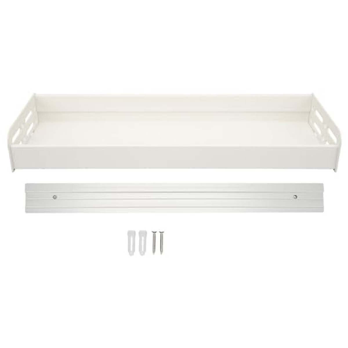 TUWEI Shower Shelves, Wall Mount Seasoning Organizer Rustproof Space Aluminum 40cm for Kitchen (White)