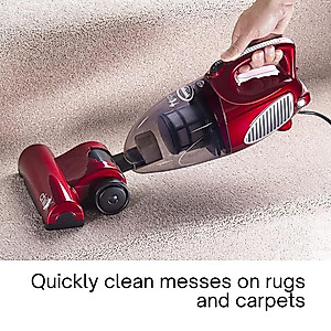 Ewbank Chilli 4 Cyclonic Combination Upright Stick and Handheld Vacuum Cleaner for Hard Floors and Carpet with HEPA Filter, Compact, Red, 6 lb