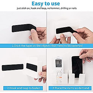 Art3d 16 Sets Hook and Loop Tape Sticky Back,1 in.x 4 in. Double-Sided Command Adhesive Strip Heavy Duty