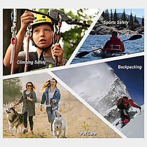 FresKaro 25kn Climbing Carabiners Double Locking Carabiner Clips, Heavy duty carabiner for Rock Climbing, Rappelling, hunting, or survival gear kit, gym equipment, Cerfified UIAA Carabiner Black