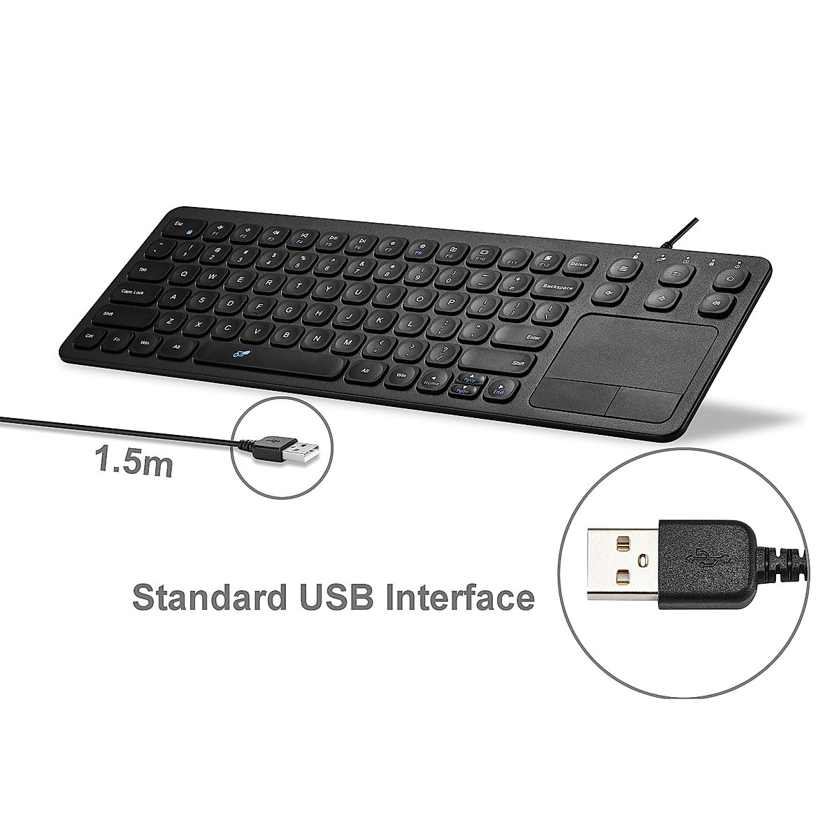 Vilros 15 Inch USB Keyboard with Touchpad-Great for Raspberry Pi