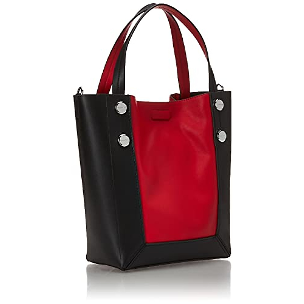 Calvin Klein Quinn North/South Mini Tote Crossbody, Poppy/Black