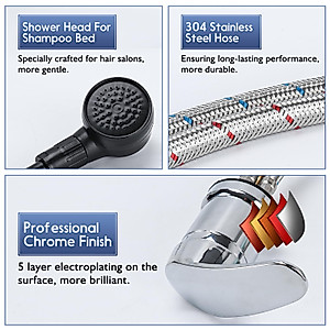 LukLoy Brass Salon Shampoo Bowl Faucet and Sprayer Kit for Shampoo Bed Bowl or Backwash Unit with 3/8 to 1/2 NPT Reducer Adapter