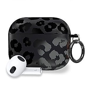 Velvet Caviar AirPods 3rd Generation Case Cute Protective Cover - Compatible with Apple AirPods 3 Case for Women with Keychain - 2021 Gen 3 (Black Leopard)