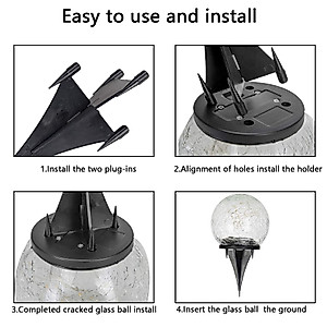 VEWOSTAR Solar Glass Ball Light Outdoor Decor 4.73Inch Solar Landscape Light for Garden Lawn Yard