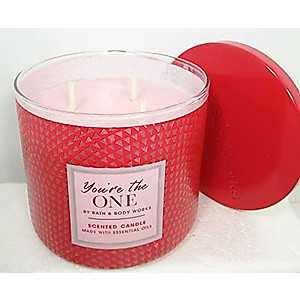 White Barn Candle Company Bath and Body Works 3-Wick Scented Candle w/Essential Oils - 14.5 oz - You're The ONE (White Birch, Velvety Rose, A Drop of Strawberry Nectar)